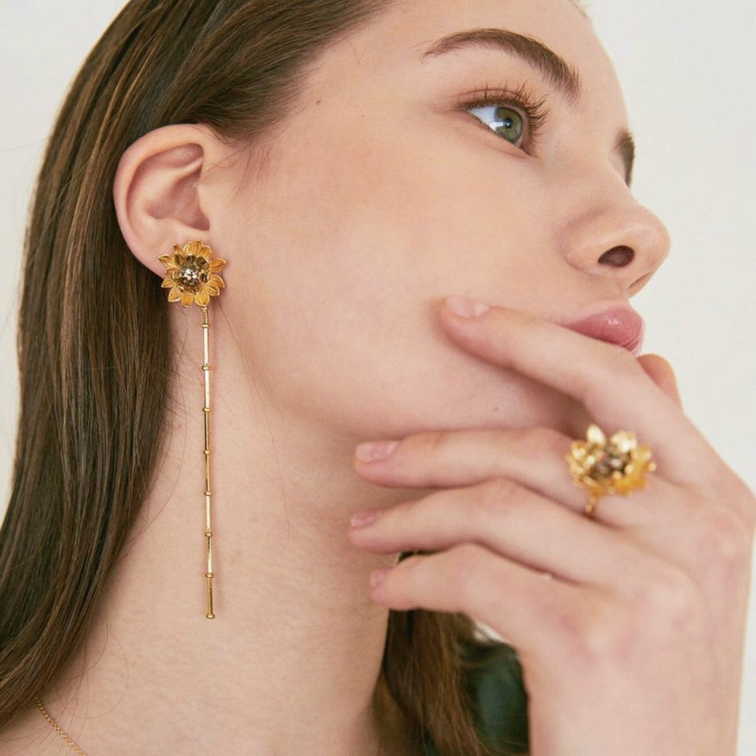 Sunflower Snowball Earrings