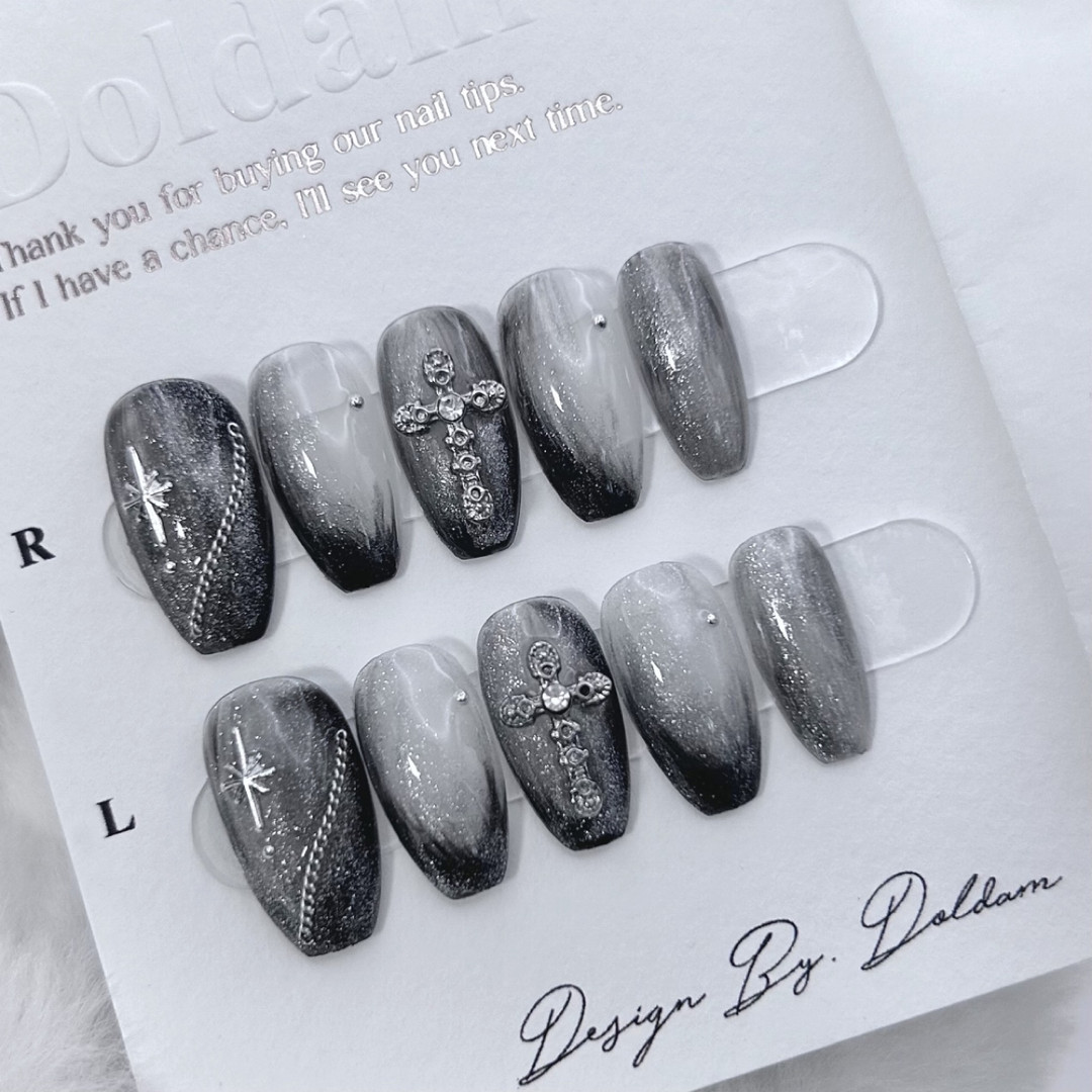 Chrome Glitter Handmade Nail Tip