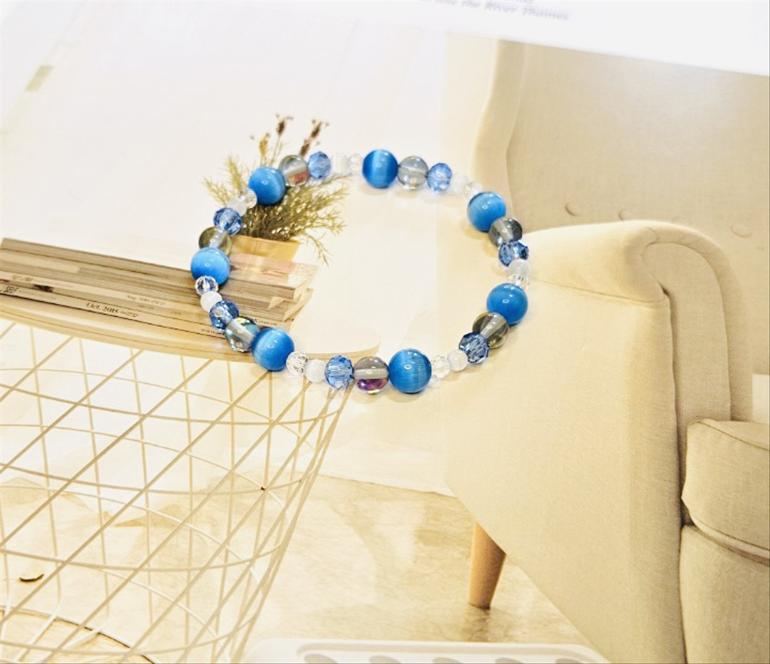 Wol ore Glossy Black Capri Blue Stone Bracelet | idus