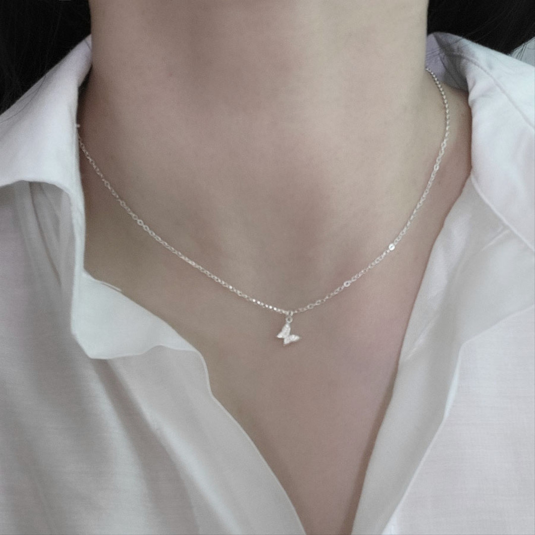 Cute) Silver 925 Mini Butterfly Necklace | idus