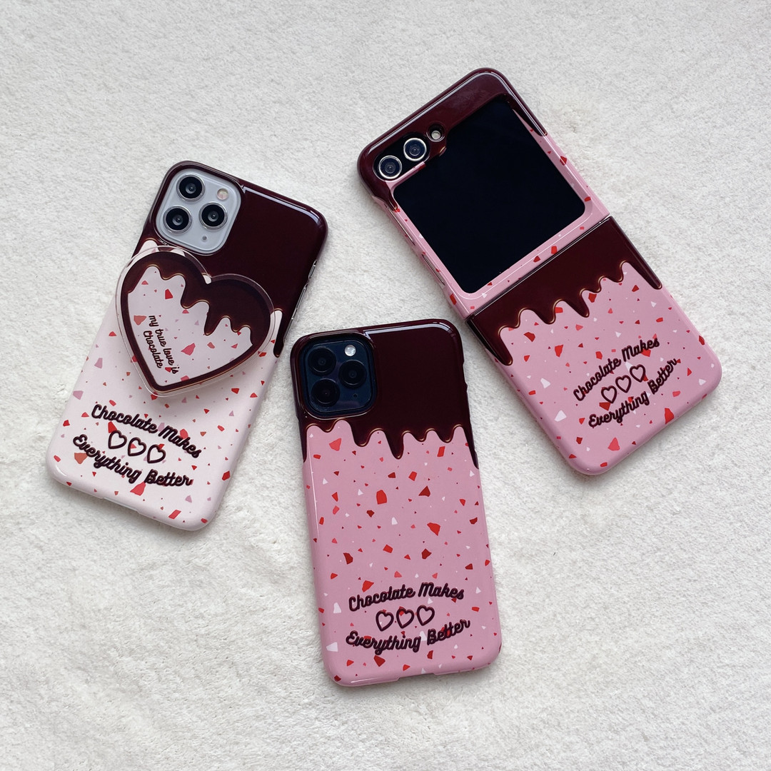 Pink Terrazzo Strawberry Milk Chocolate Phone Case | idus