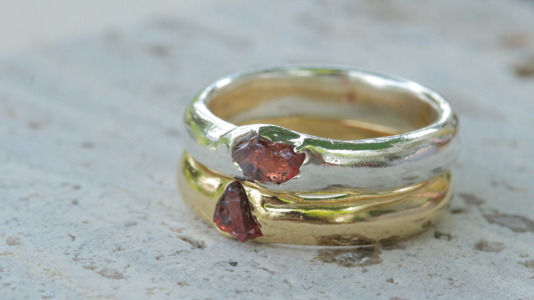 Simplex Garnet Silver Ring | idus