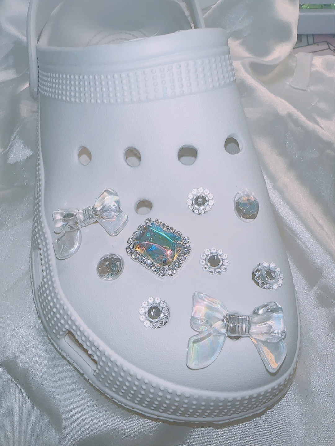 Transparent Aurora crystal Ribbon resin jibbitz gibbitz crocs jibbits ...