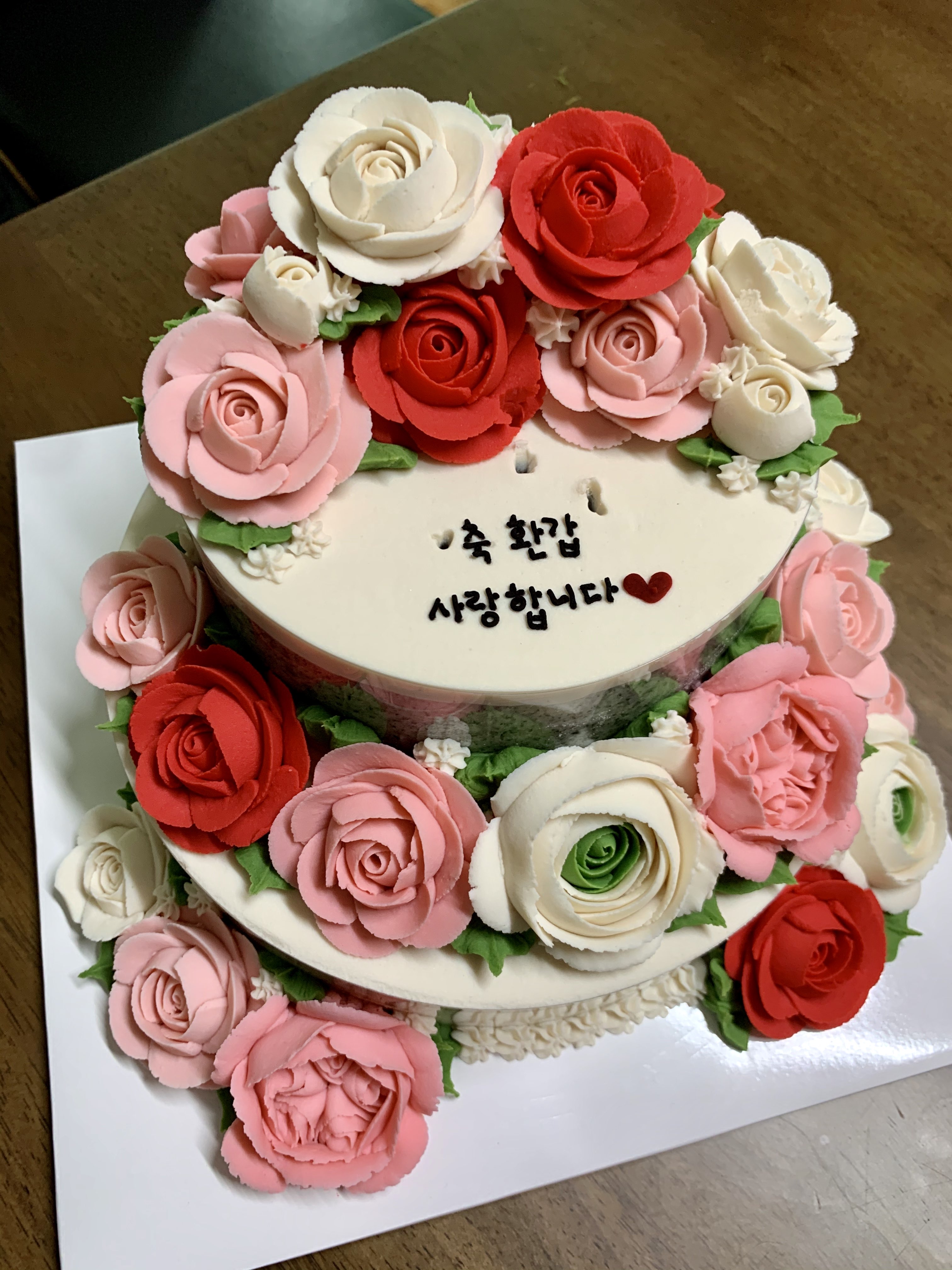 수원)앙금플라워떡케이크(2단케이크) | 아이디어스 - 핸드메이드, 수공예, 수제 먹거리