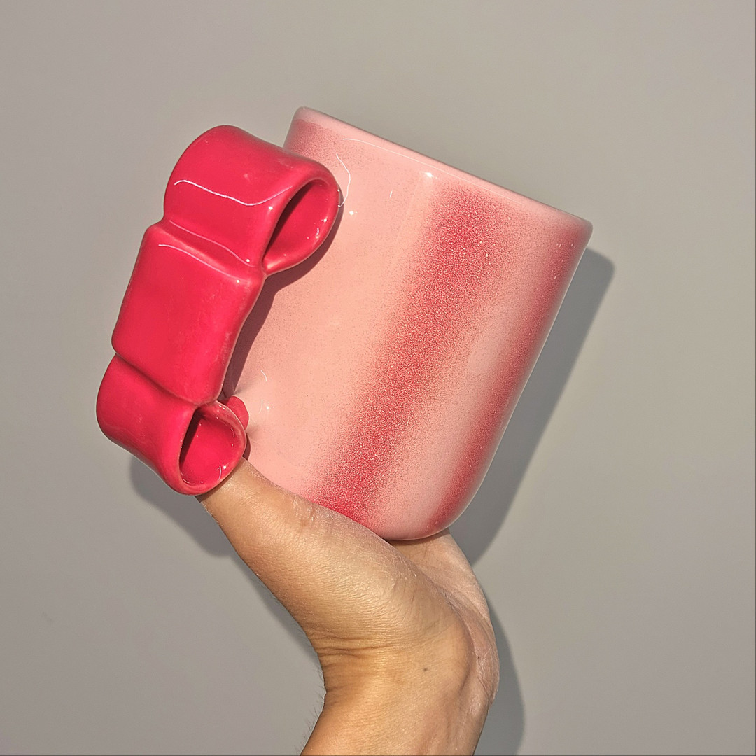 Pink red Smudge Ribbon Big Mug | idus