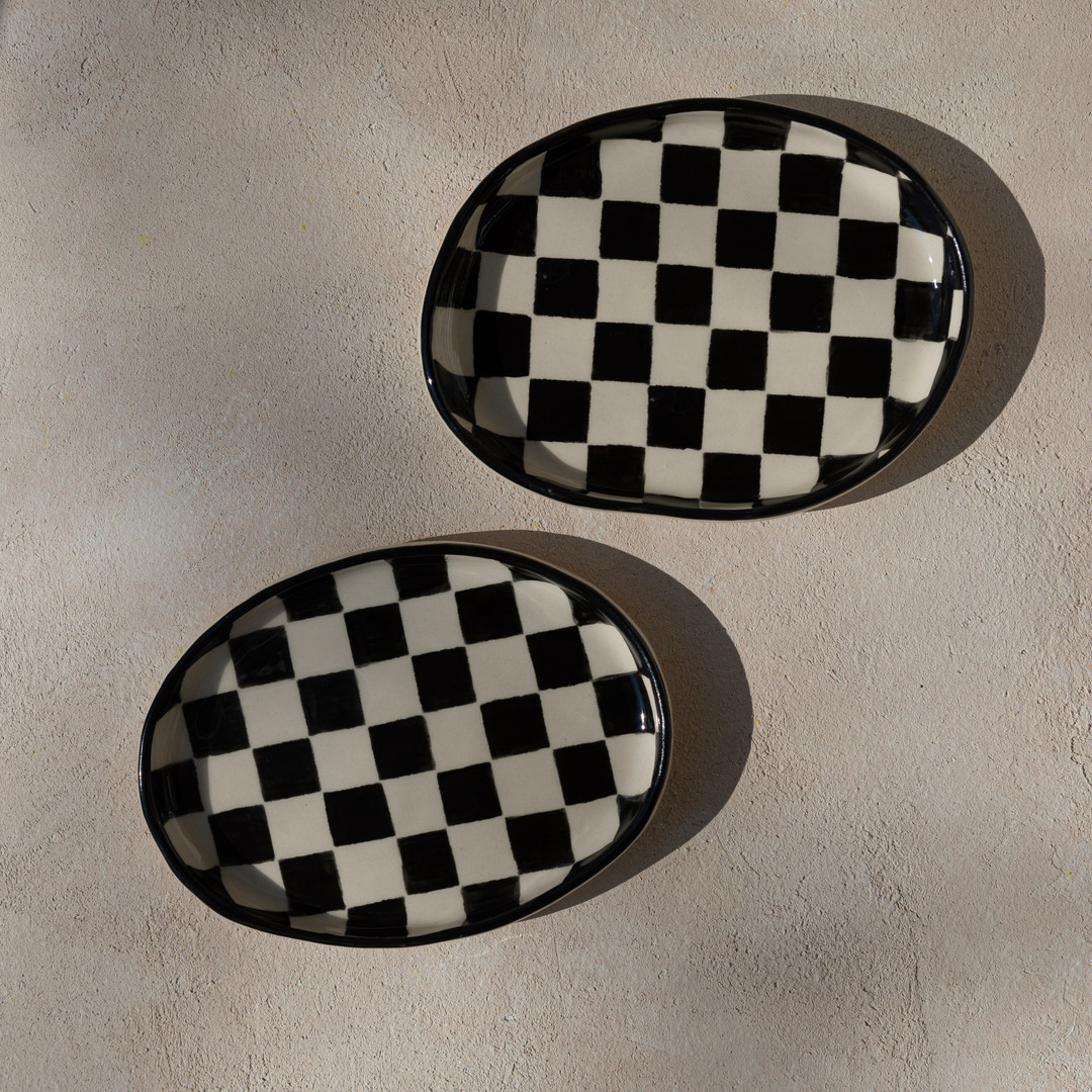 mini checker board plate