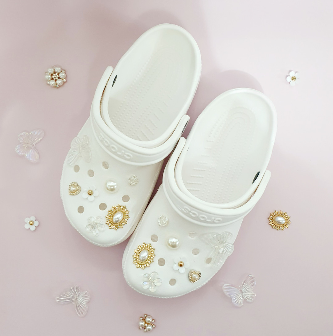 O Aurora Butterfly Flower Pearl Jewelry shoes accessories Crocs Zibitz