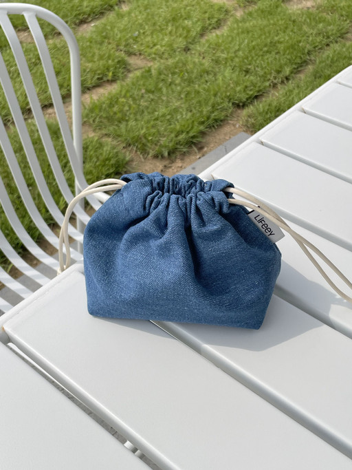 Denim String Pouch - Blue | 아이디어스