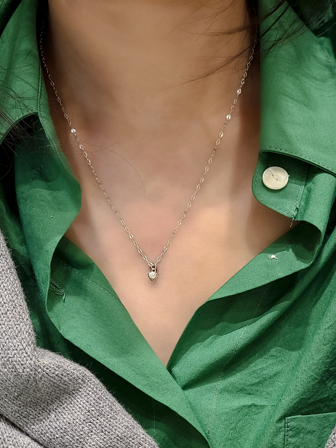 Silver mini heart pendant necklace | idus