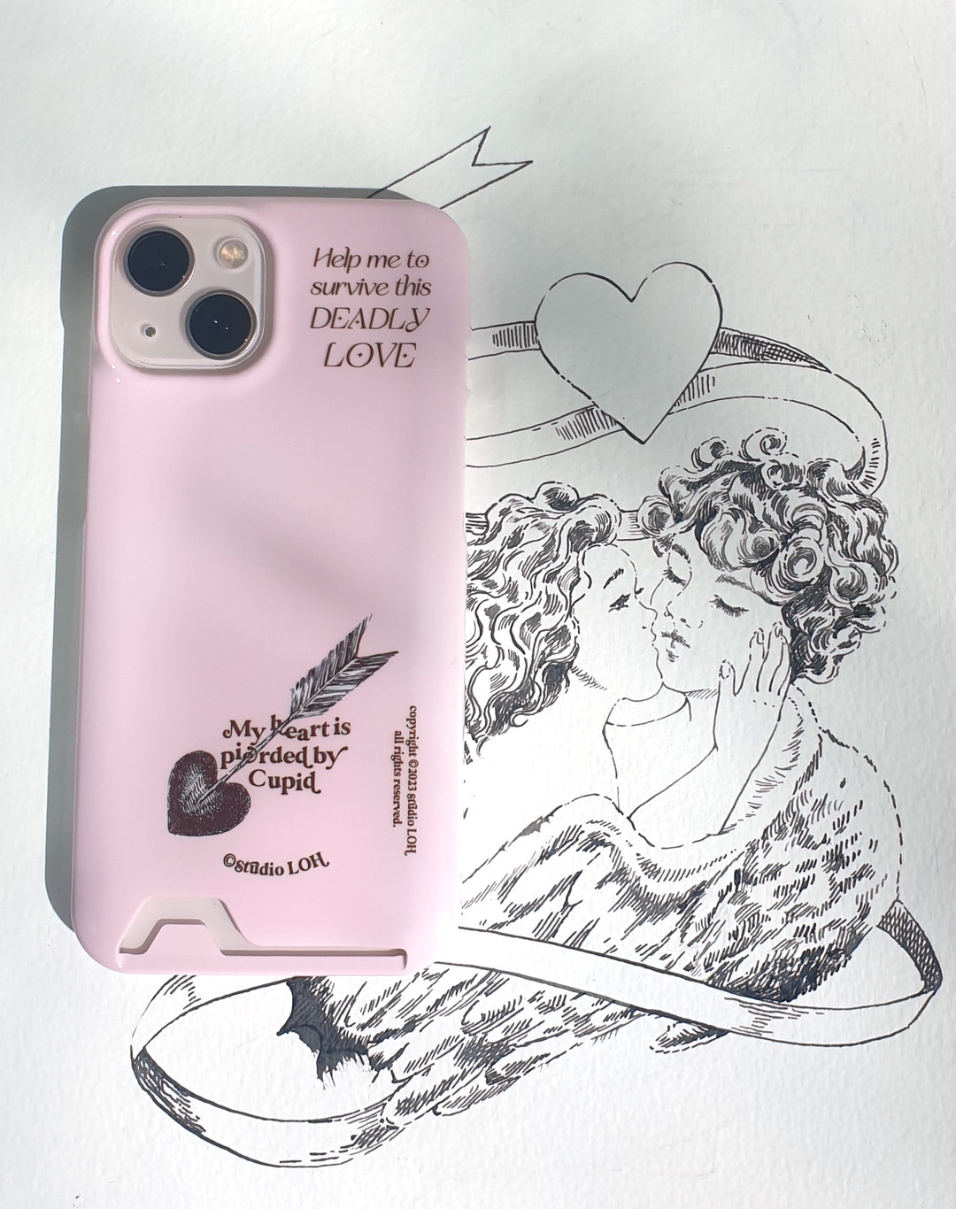 Pale pink Cupid phone case coquette | idus