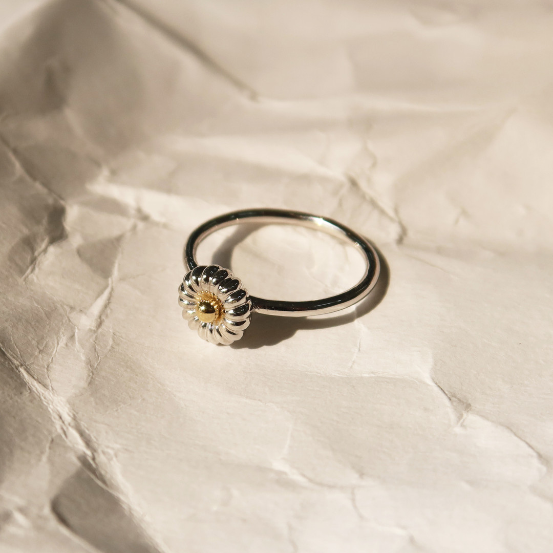 14k silver daisy flower ring | idus