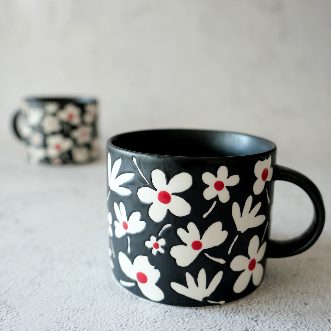 red dot flower mug | idus