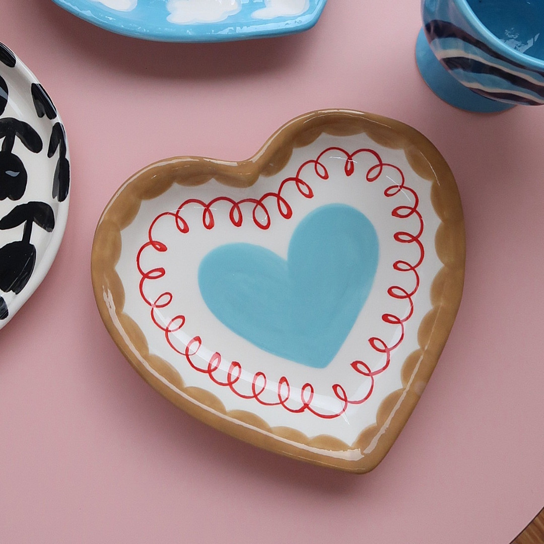 Brown heart plate | idus