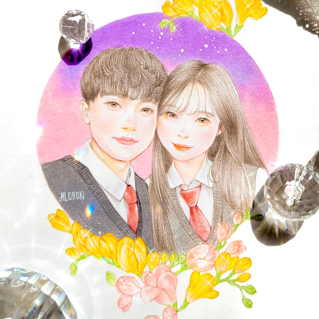 SHERBET colored pencil portrait drawing (frame included)