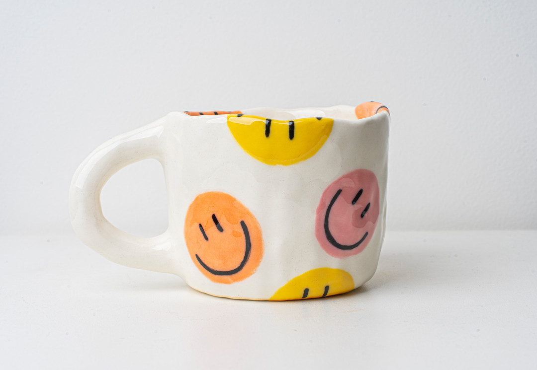 Oboye Ceramic Pottery Three Colors Smile Home Cafè Handmade Mug