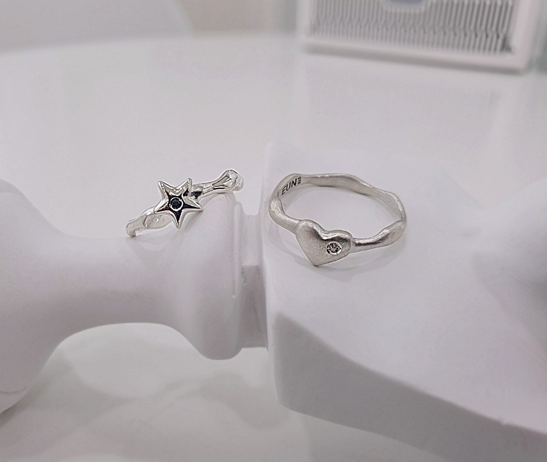 [Silver Ring] Star Heart Wave Ring | idus