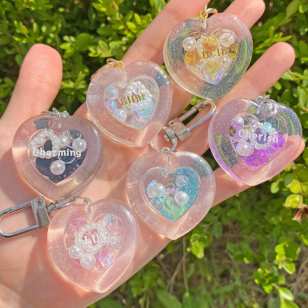 7color Heart Shaker Initial Keyring grip Smart Tok | idus