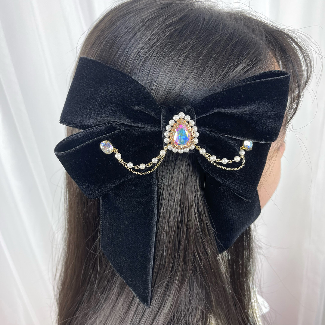 Black velvet ribbon hairpin | idus