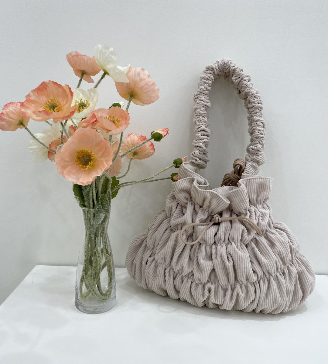 Corduroy daily shirring 3way functional bag | idus