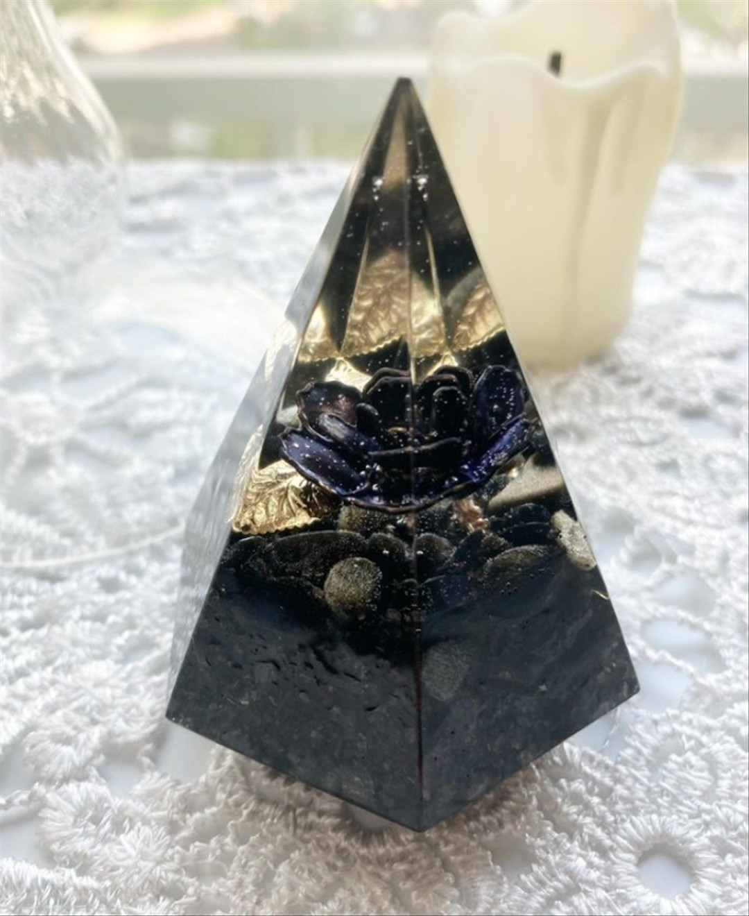Obsidian Mini Rose Orgonite, Black Rose Orgonite | idus