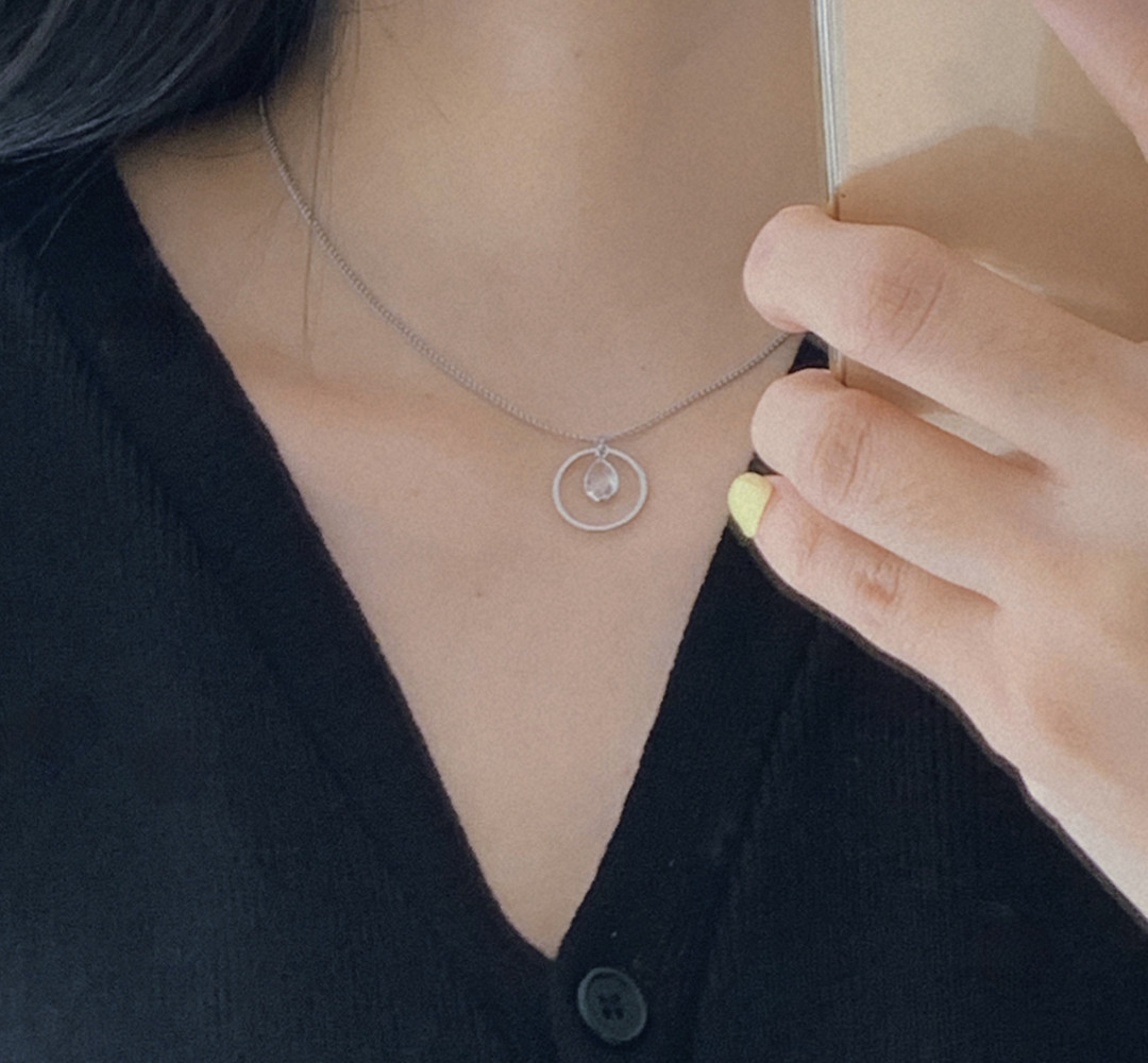 water drop cubic surgical necklace/chain necklace | idus