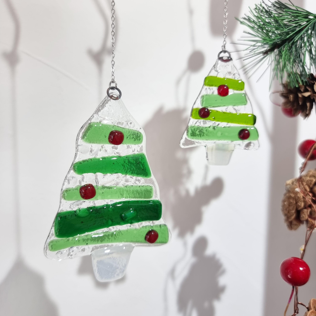 Christmas Ornament Glass Craft Mini Tree Set | idus