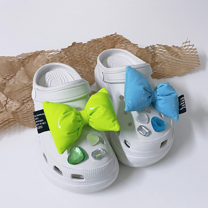 (6col) 쿠션 패딩 리본 신발꾸미기 물놀이신발 | 아이디어스