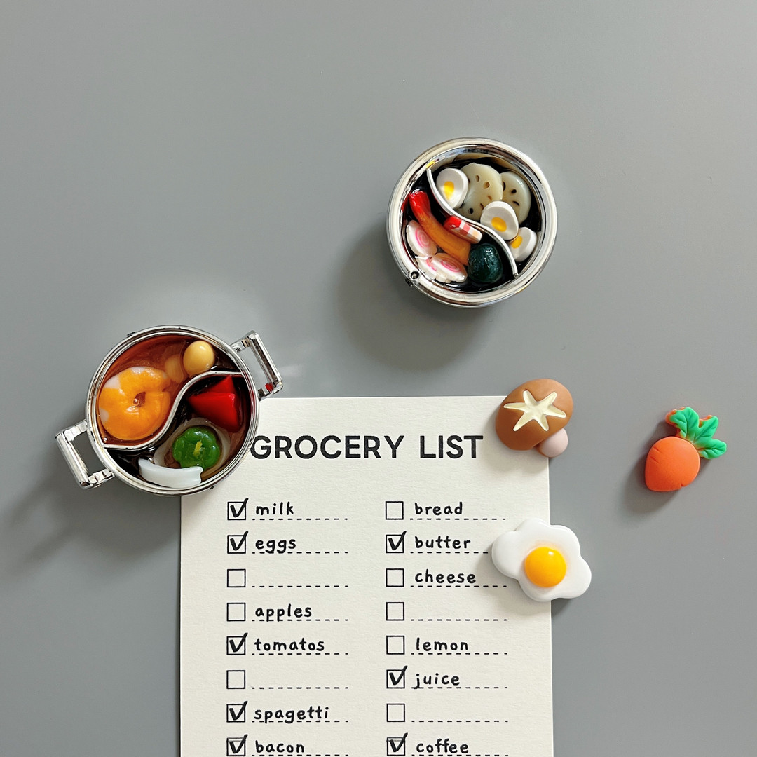 Hot pot handle pot refrigerator fridge cute magnets set 4pcs | idus