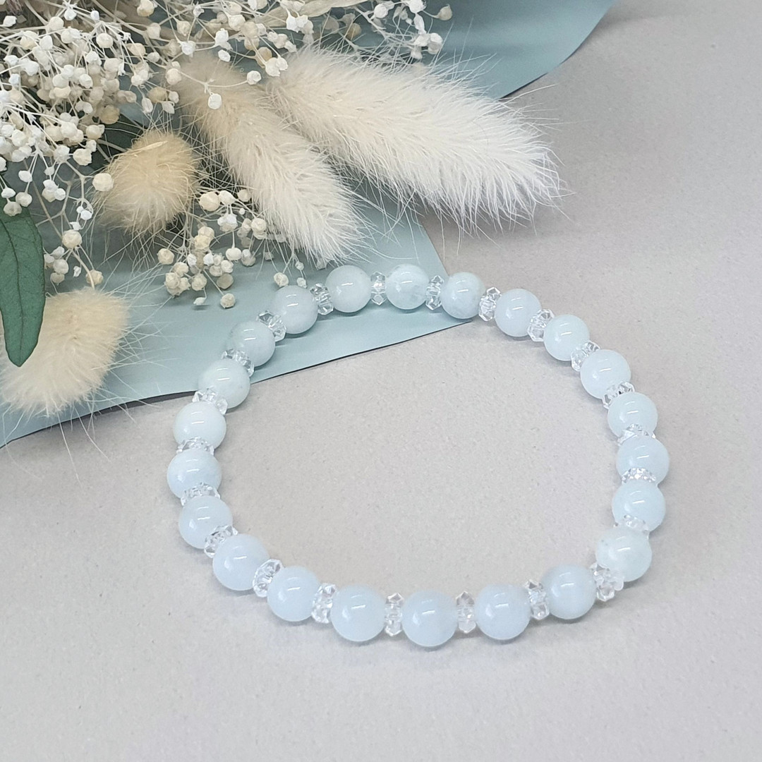 Aquamarine & Rock Crystal Rolling Candy Motivation Bracelet | idus