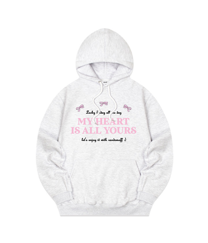 [🎀23FW/1차] 마이하트리본 후드티 멜란지(핑크) | 아이디어스