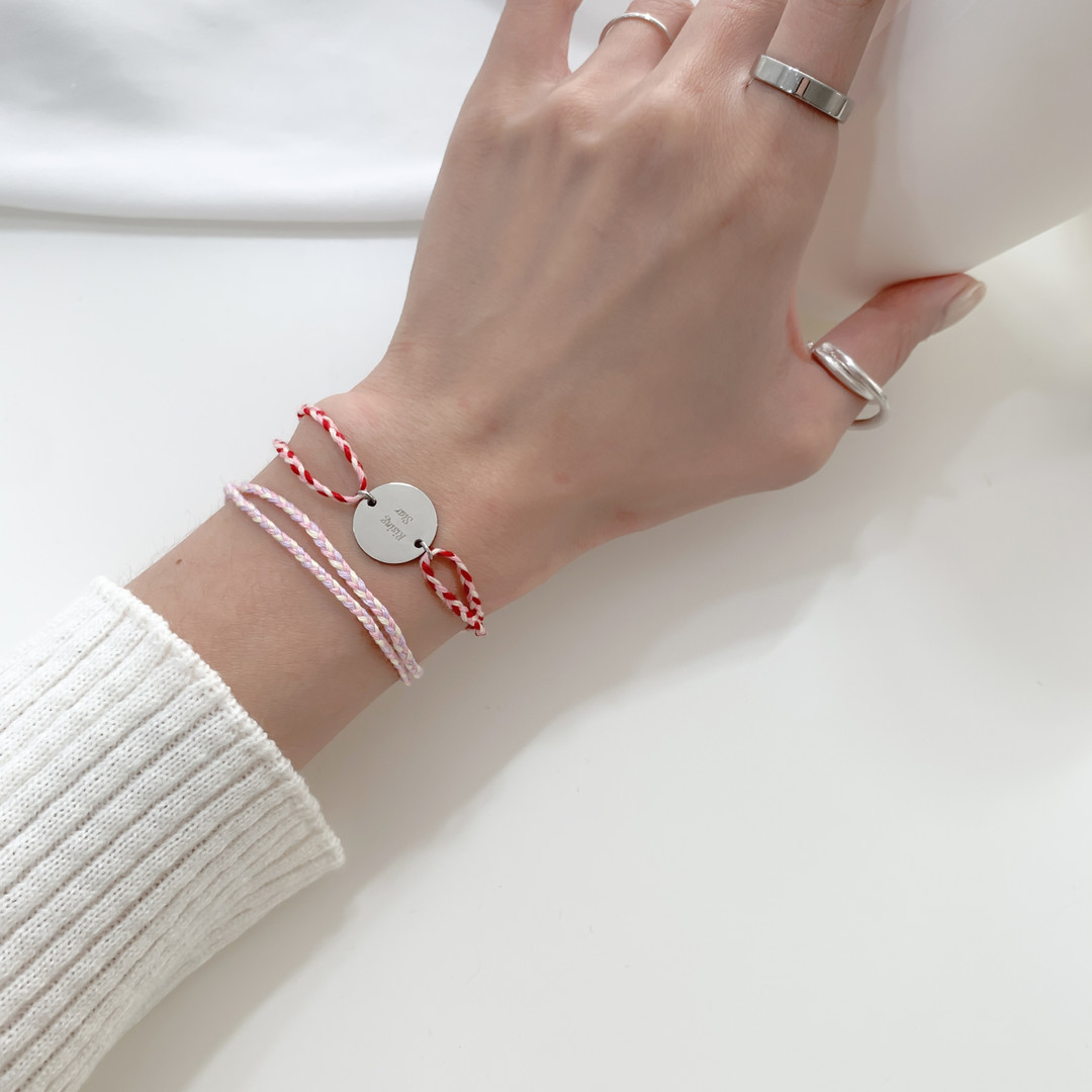 Wish Thread Bracelet Pendant Engraved (1+1+1) Free Engraved Pendant | idus