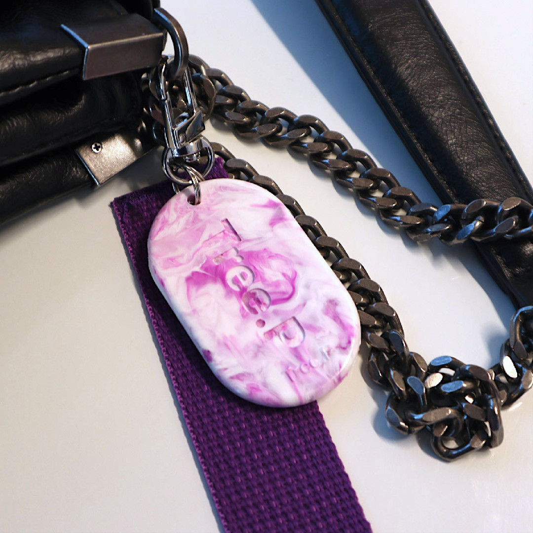 [engraving available] upcycling keyring-purple flower concept (purple, white) | idus