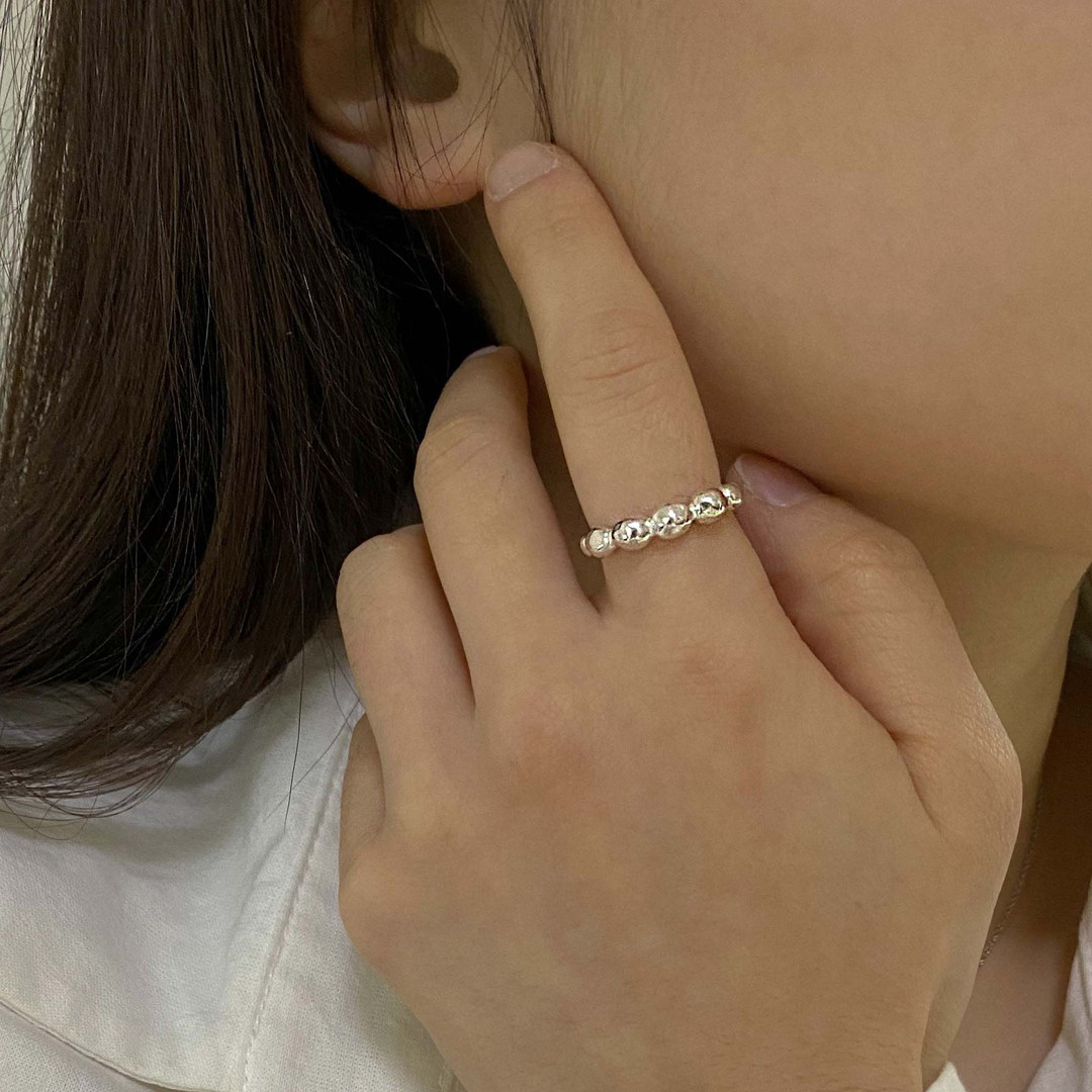 Bubble Ball Bold Silver Ring | idus