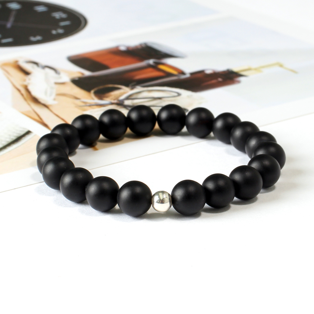 Matte Black Onyx (8mm) Natural Stone Gemstone Fashion Wish Bracelet | idus