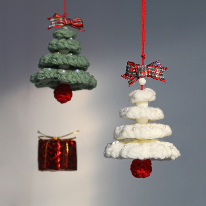 미니 뜨개 행잉 트리 오너먼트🎄 룸미러 걸이 트리🎄🎄 | 아이디어스