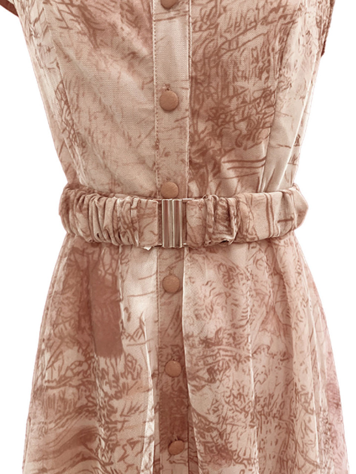 퍼프소매 샤 롱 원피스(벨트포함) | 아이디어스