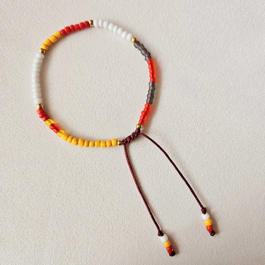 Beaded Knot Bracelet/Anklet - Flame Pillar : Rengoku Kyojuro | idus