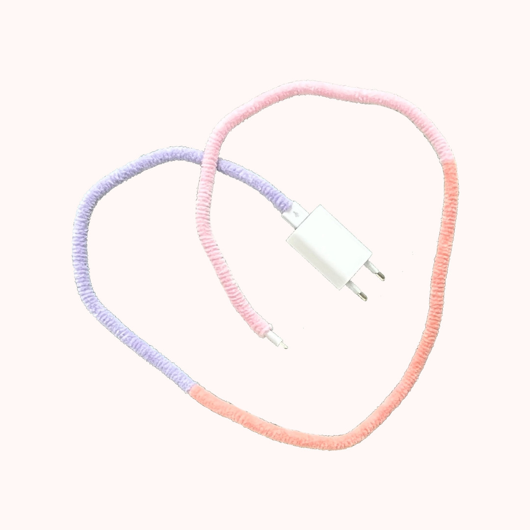 FLUFFY CABLE THIN ver.2 / lilac coral peach | idus