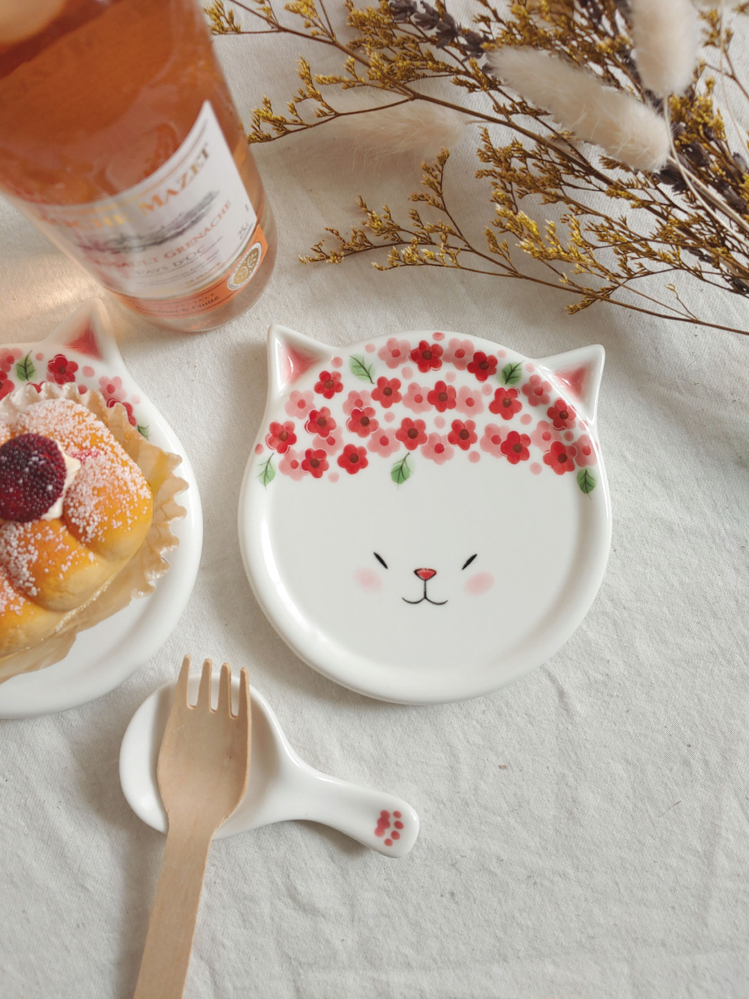 Flower cat cup holder_mini plate | idus