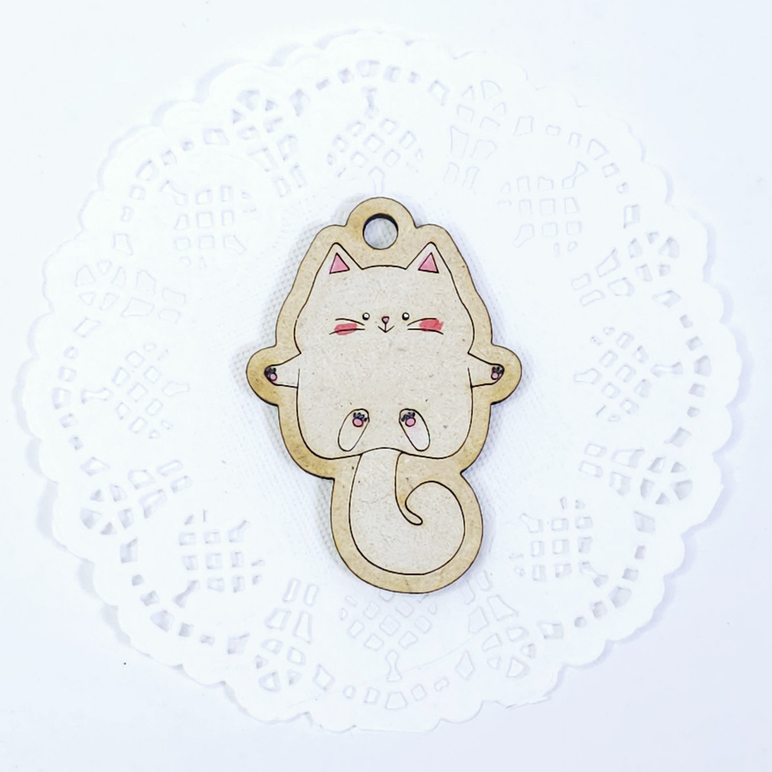 Cute and lovely cat wood keyring | idus