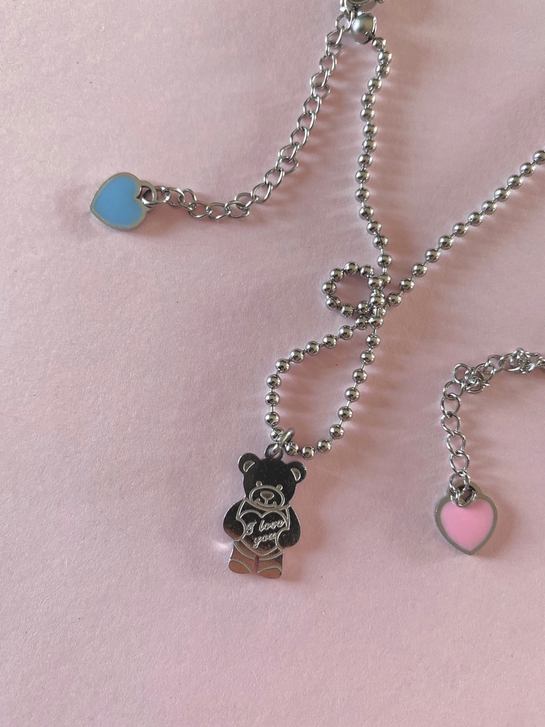 Custom Engraved bear stainless steel couple anklet bracelet necklace | idus