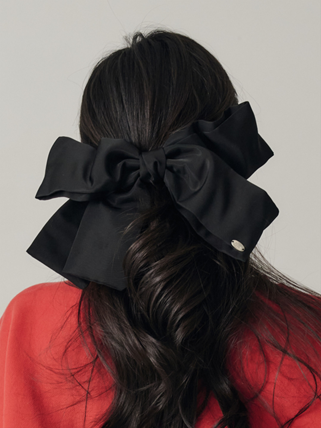 Satin Big Ribbon Hairpin_Black | idus