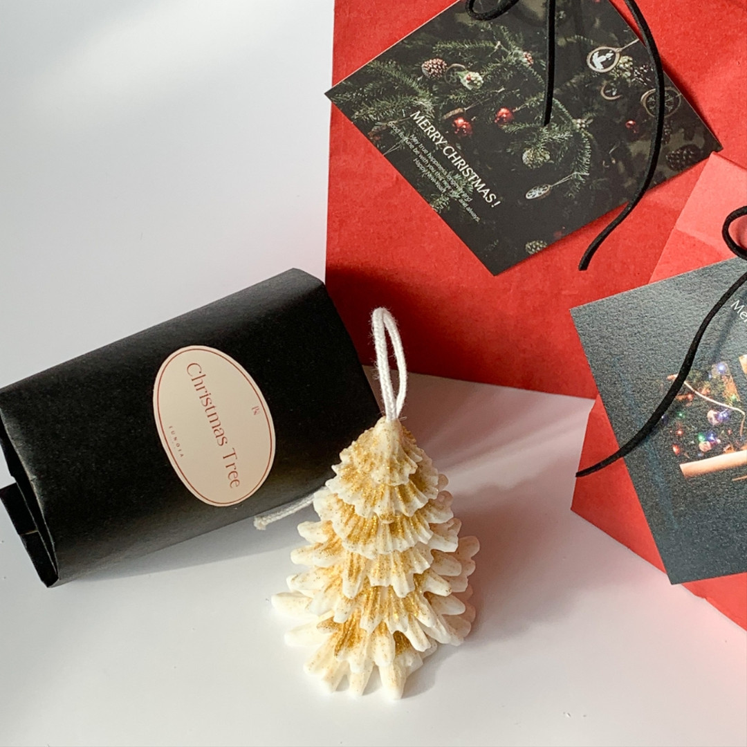 Glitter Tree candle Christmas year-end present gift