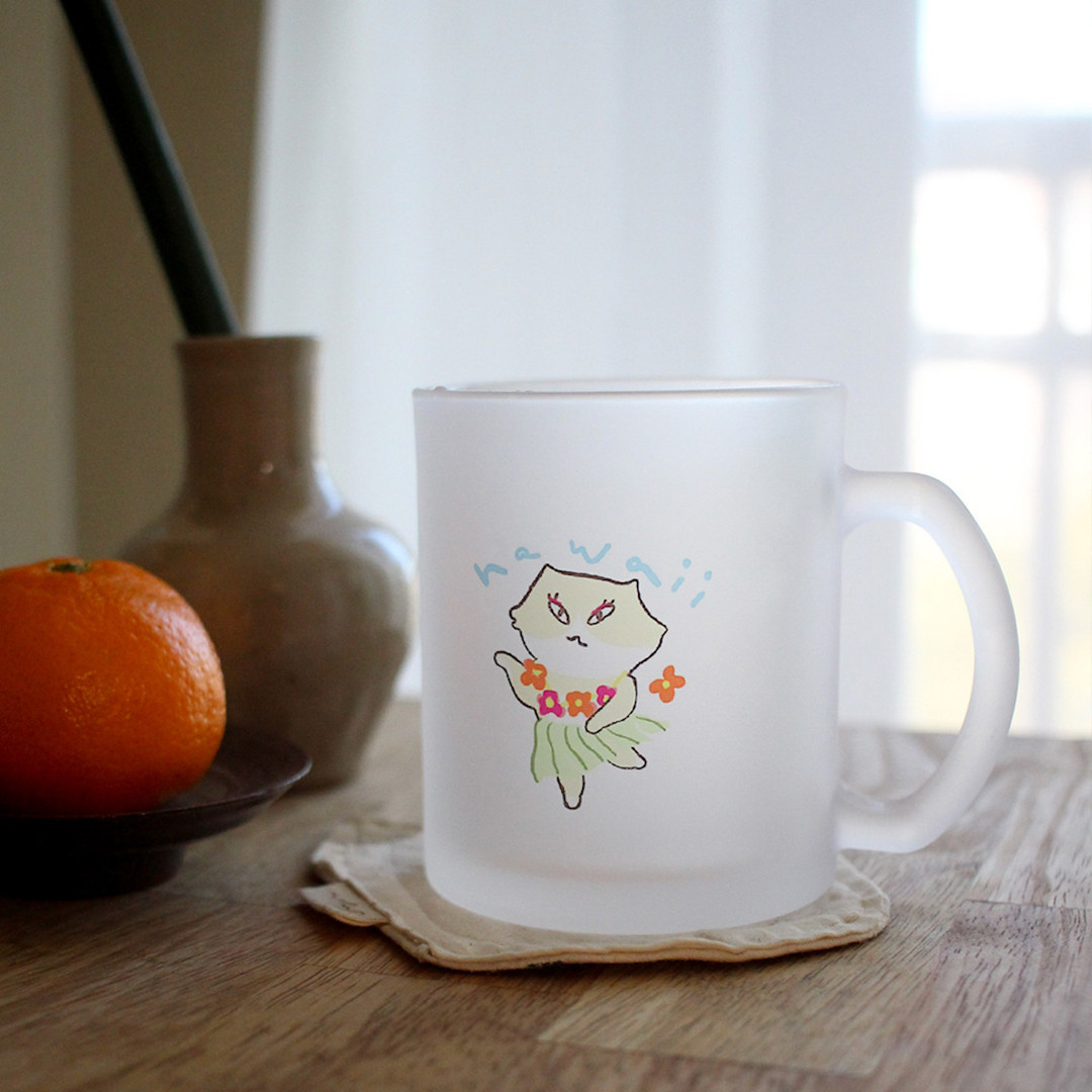Hawaii Dancing cat! Ice Heat resistant glass mug | idus