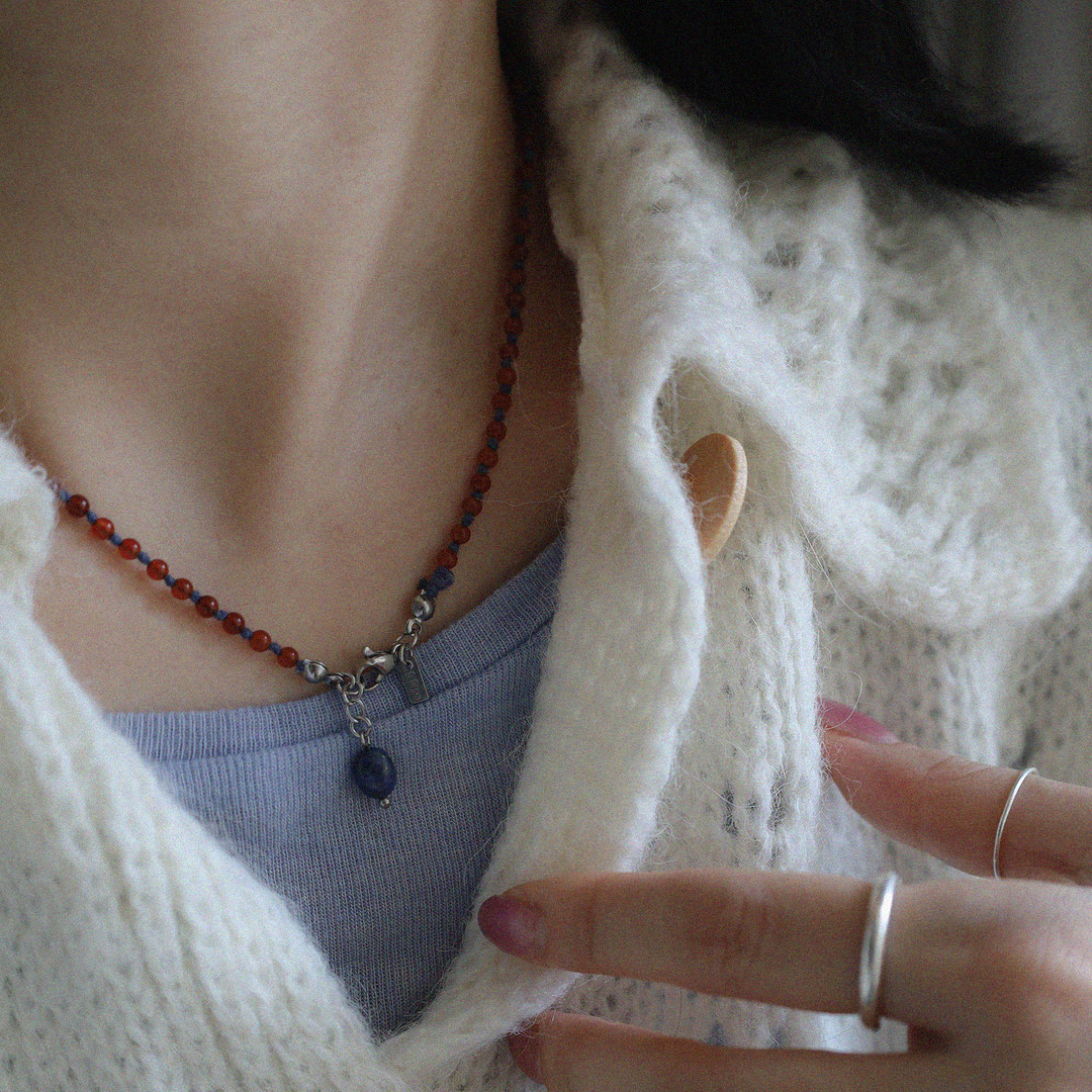 Blue Berry Basket agate necklace | idus