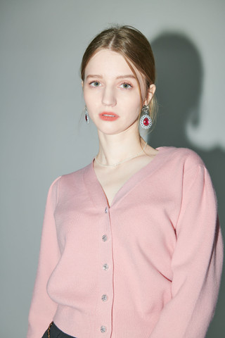 [23FW] 로트르드민 샤인 핑크 가디건 | 아이디어스