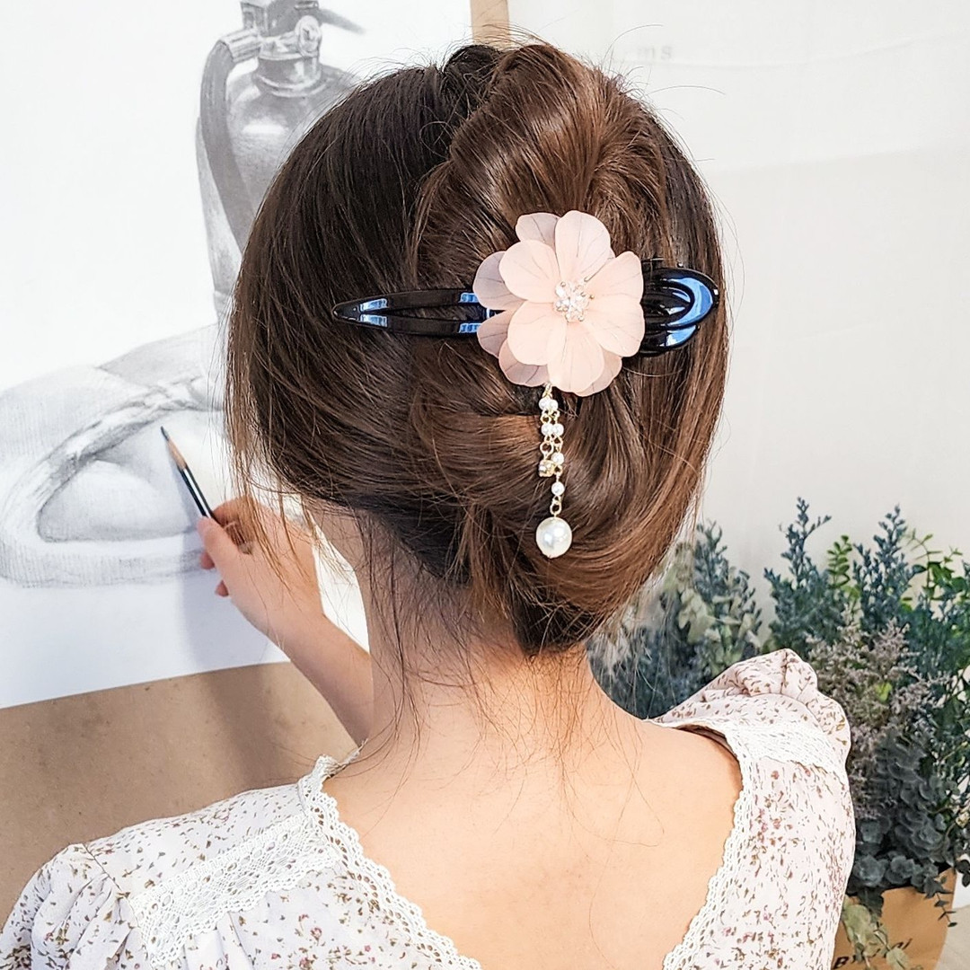 Hollyhock Long Hairpin or Half Hairpin | idus