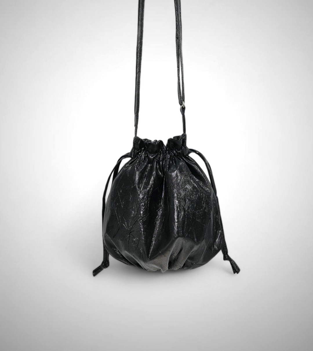 Glossy Wrinkle Waterproof Nylon Drawstring Bag