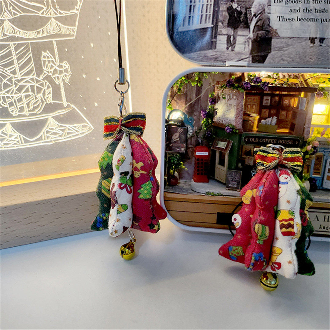 [Handmade quilting] Christmas mini tree key ring