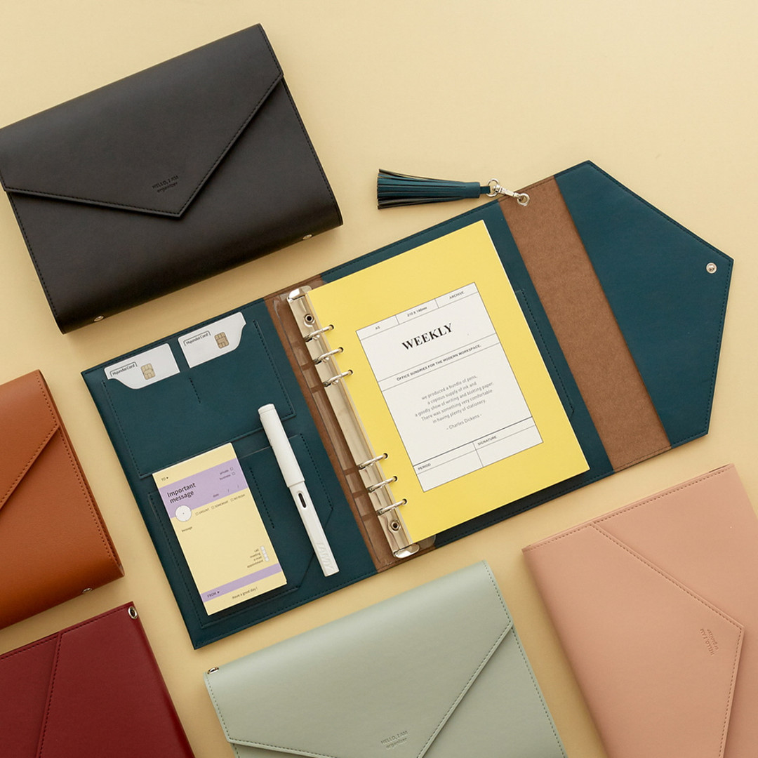 [A5] Leather 6-Ring Diary Set (Engravable)